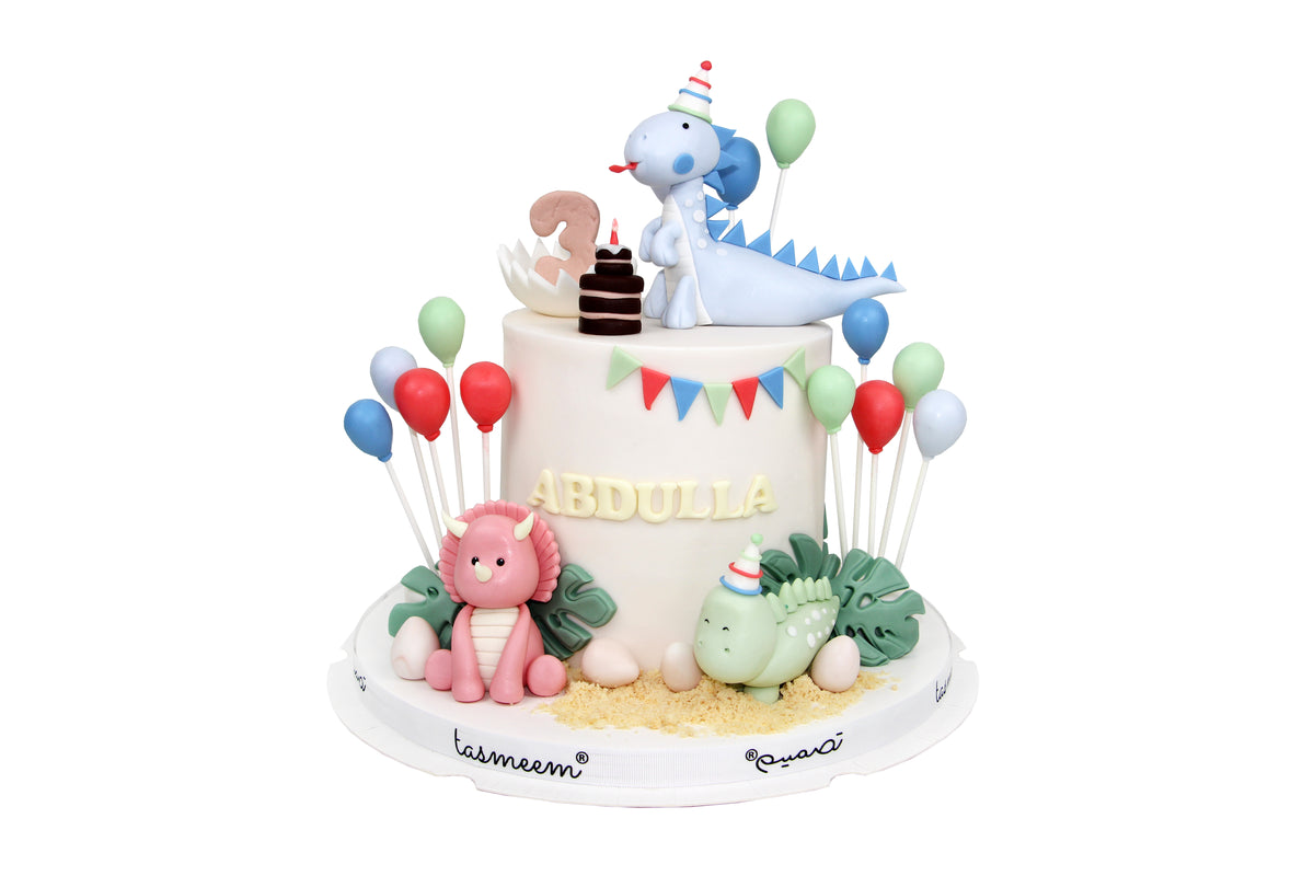 Dino Party Birthday Cake كيكه عيد ميلاد بثيم ديناصور – Tasmeem